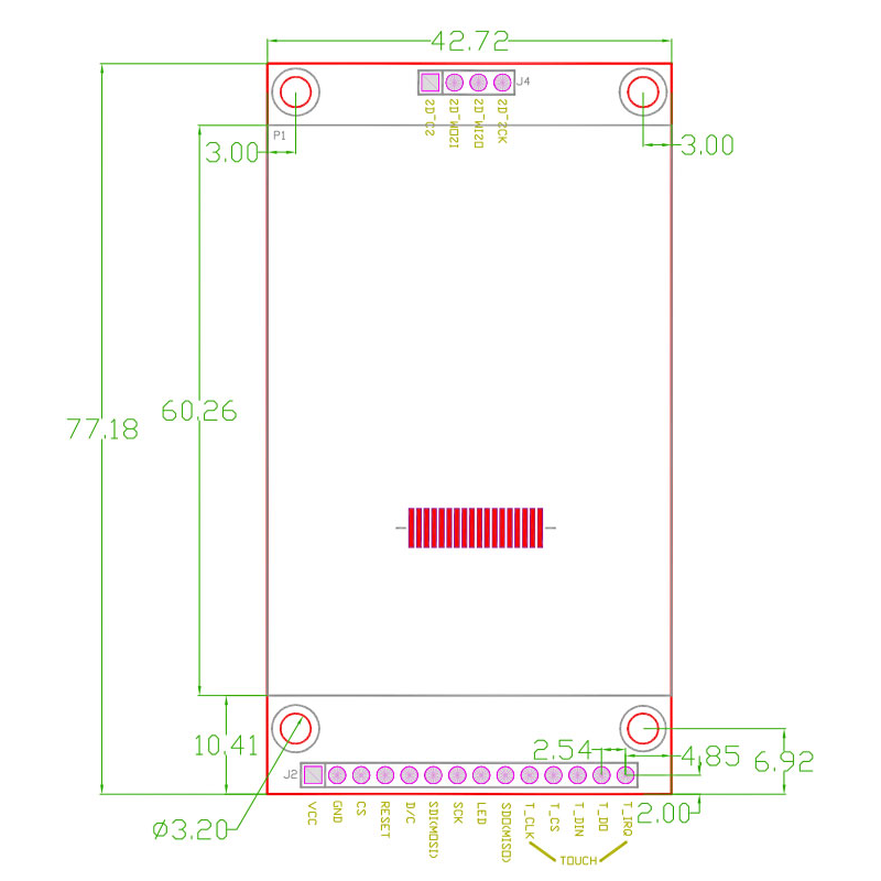 Resistive Touch SPI Tft Lcd Module Display ILI9341 2.4 Inch Tft Lcd ...