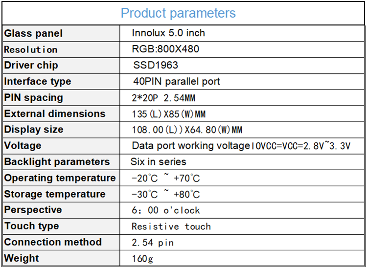 8080 5 Inch Lcd Display Module 800x480 SSD1963 TFT Display Module Smart ...