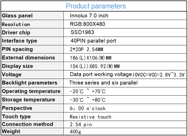 Resistive Touch LCD Display Module 8080 7 Inch Tft Lcd Module 800x480 ...