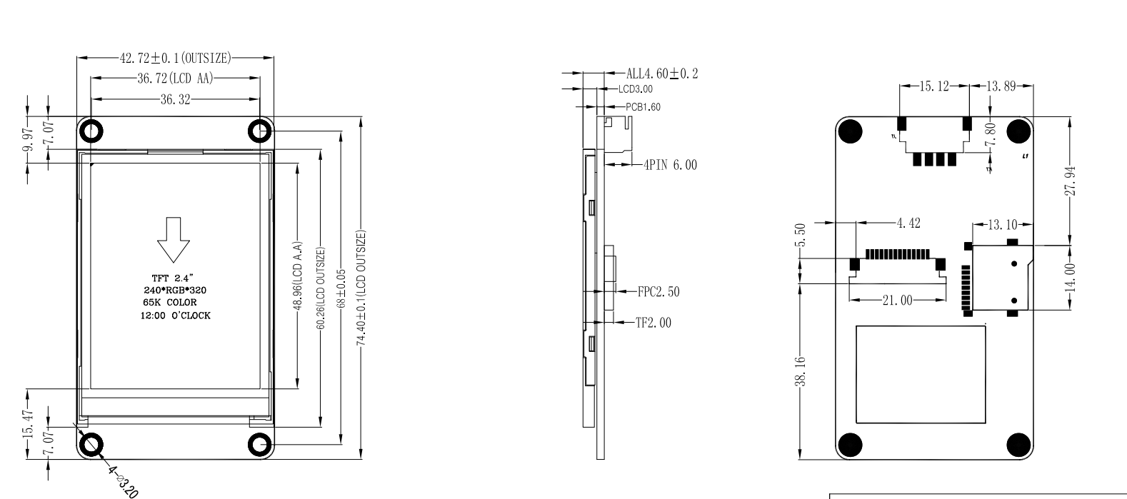 8MB Flash HMI Display Module 240x320 2.4 Inch Lcd Tft Display Code Free Font Image