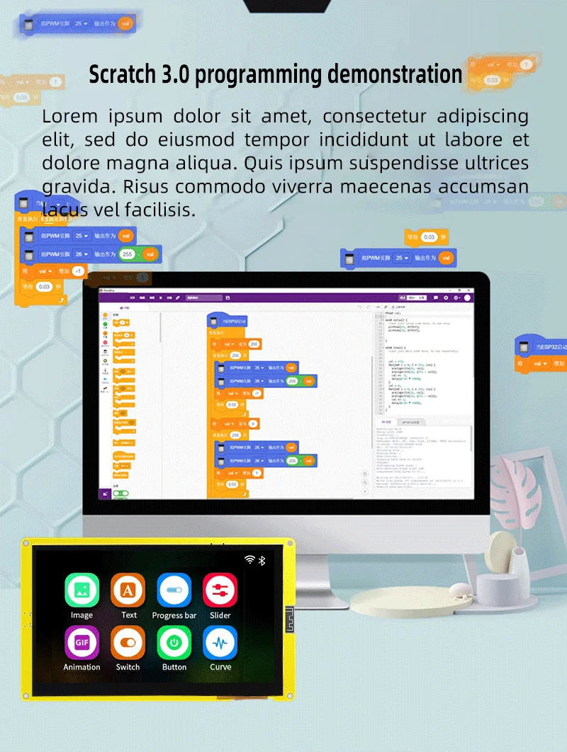 7.0 Inch ESP32 Display Module Wide Viewing Angle for Enhanced Display