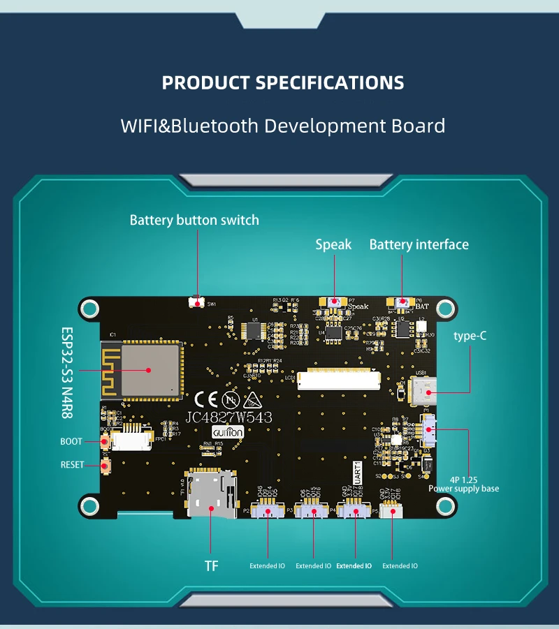 Capacitive Touch 5V TFT HMI Display Module RGB 65K Color Touchscreen JC4827W543